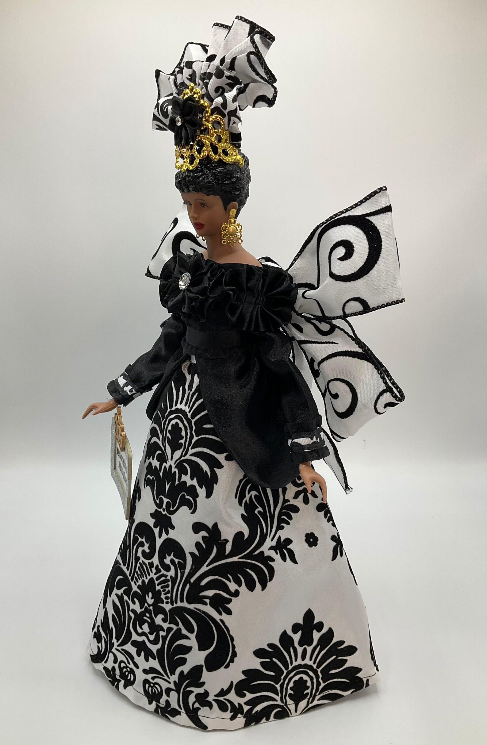 White & Black Angel Tree Topper, African American Angel Treetopper ...