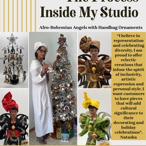 Black Angel Tree Topper in Afro Bohemian Style With Handbag Ornaments ...