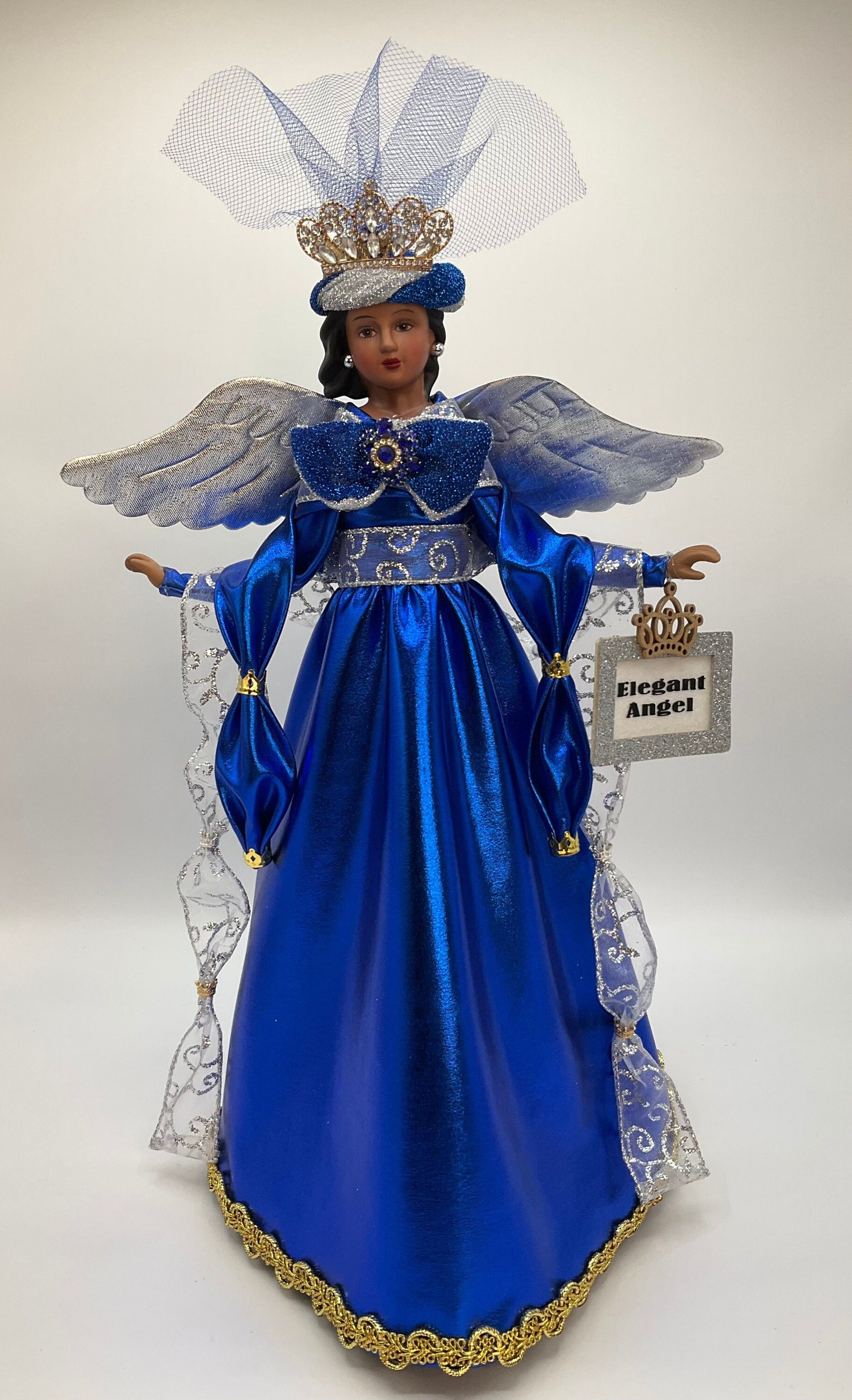 Elegant Angel Tree Topper, African American Angel Tree Topper, Gold ...