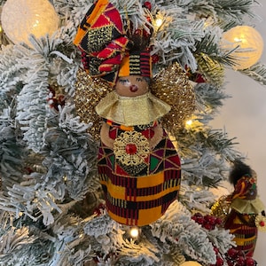 African American Christmas Tree Topper, Afrocentric Ornament, Holiday ...