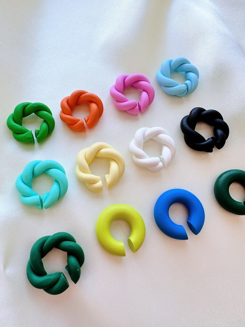 Polymer Clay Ear Cuffs No Piercing Needed Colorful Ear Cuff Conch Ear ...