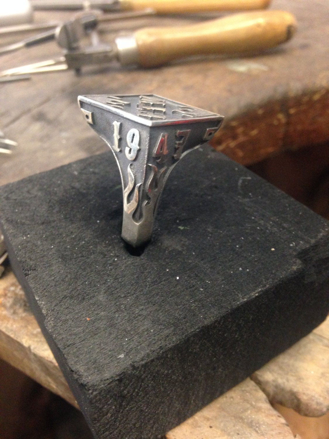 FTW ring bague Argent 925 F the world. ftw LHR Biker - Etsy France