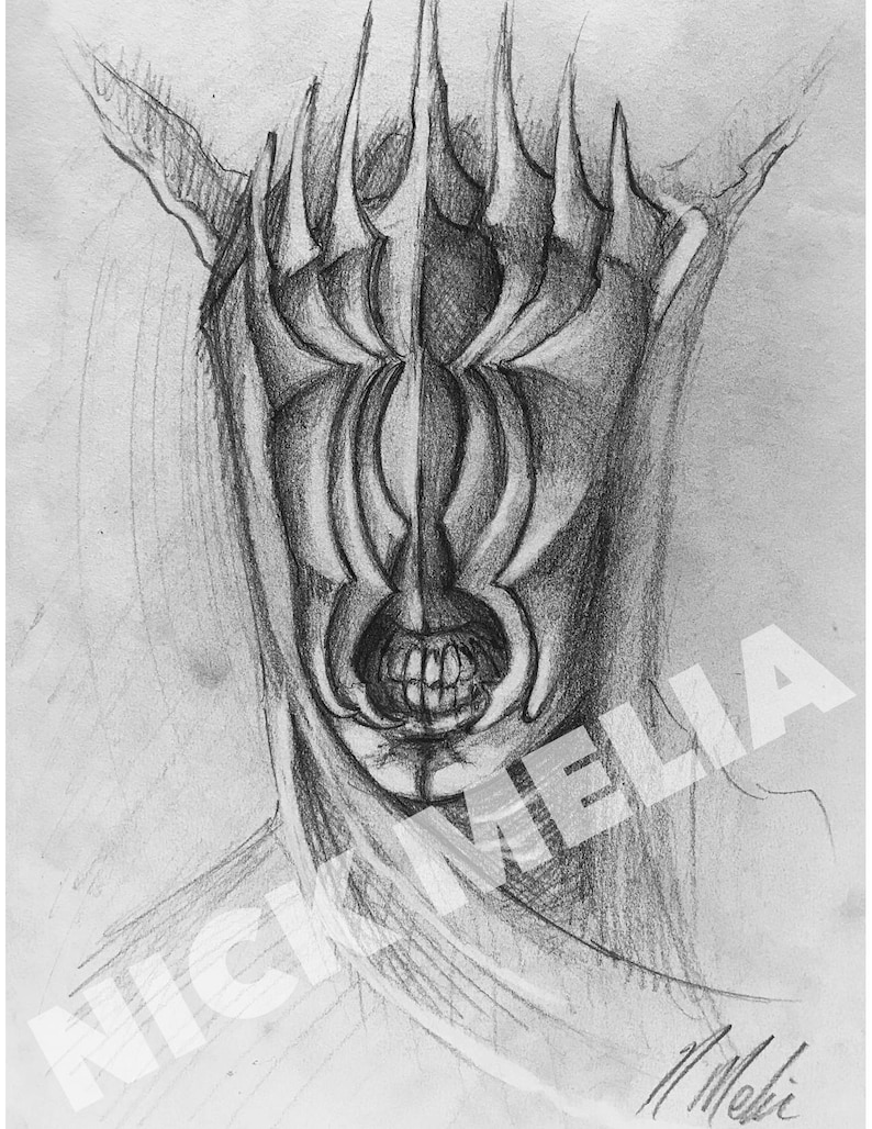 The Lord of the Rings - Mouth of Sauron Pencil Drawing - Print - Etsy