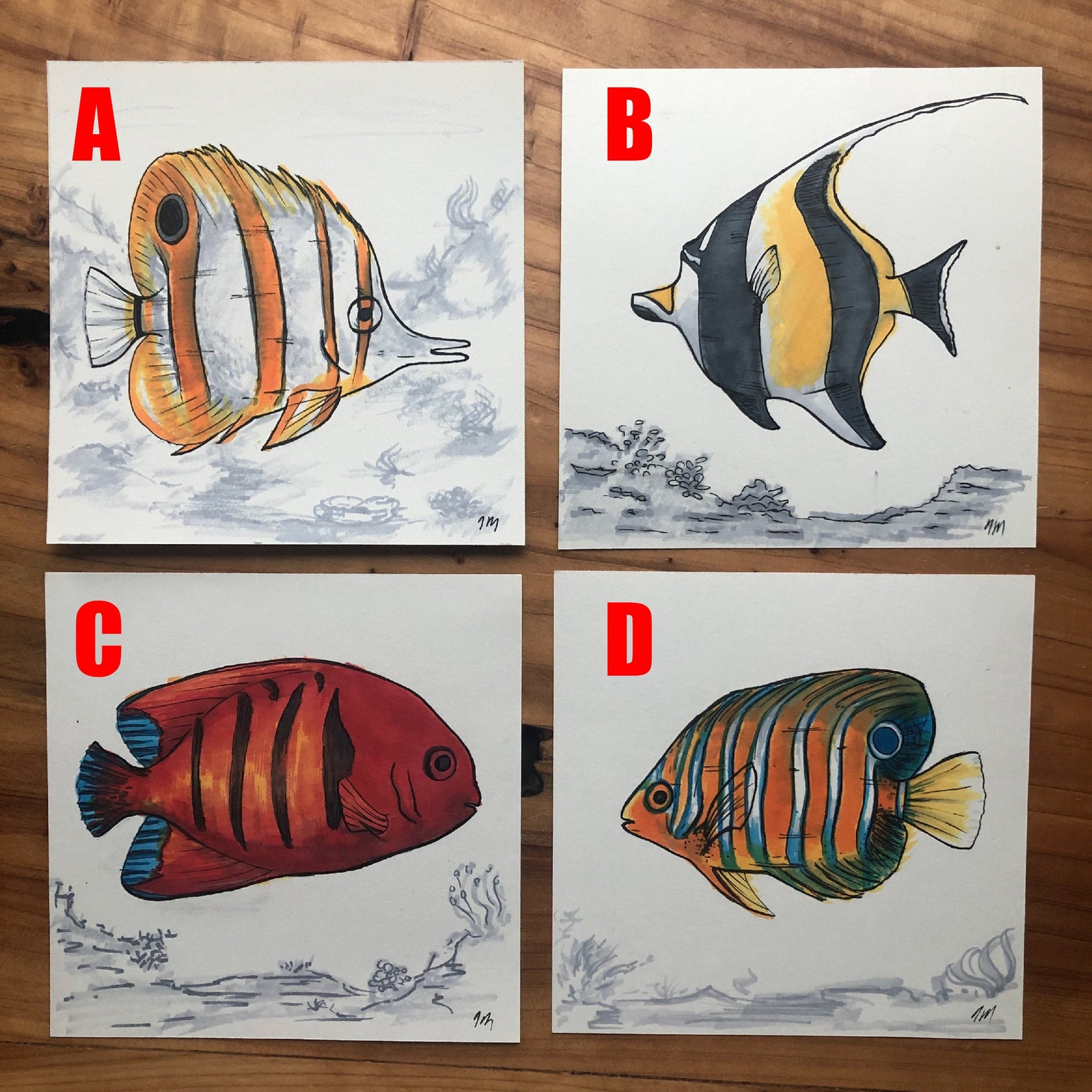 Saltwater Fish - Original Marker/ink Sketches - Etsy