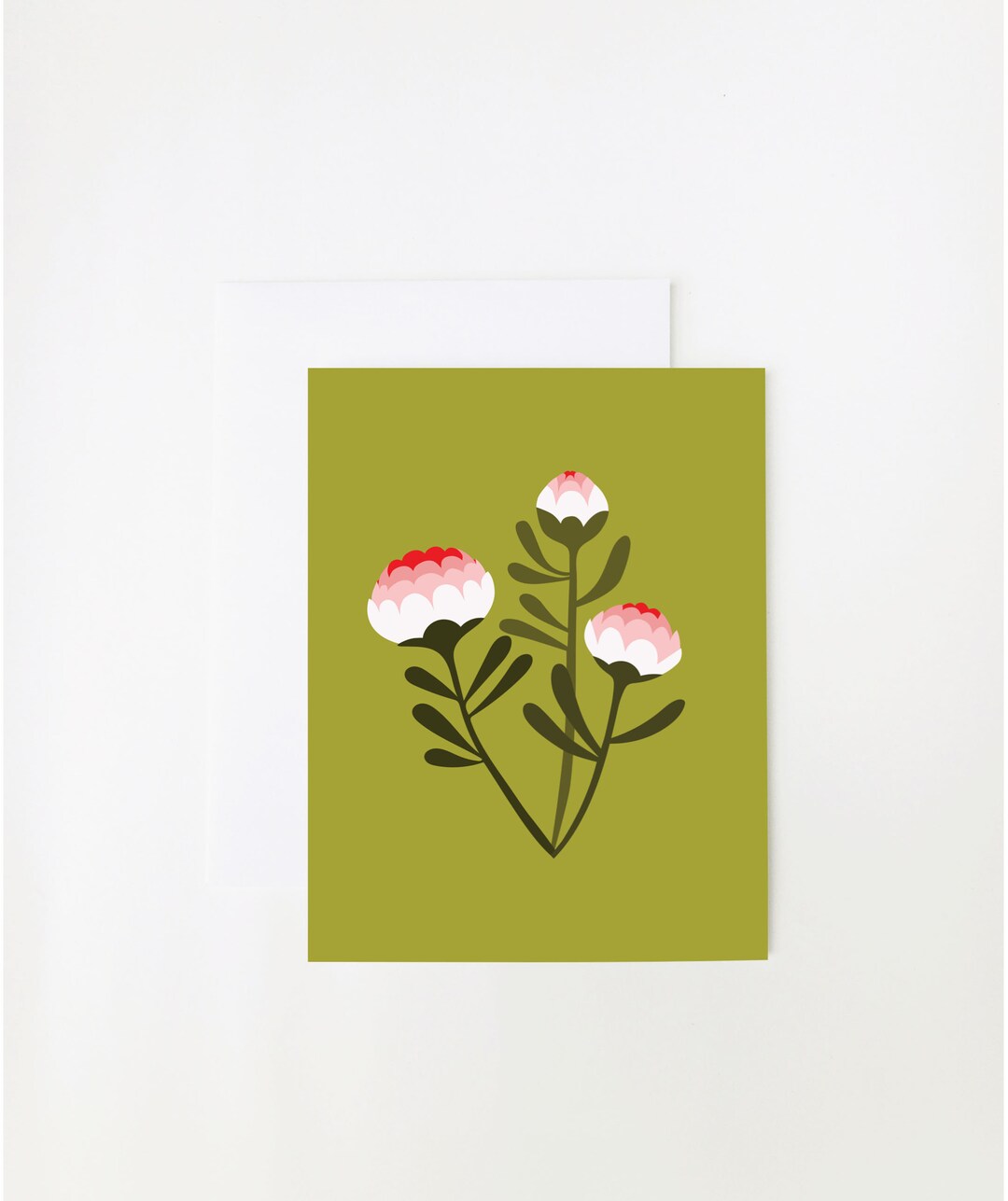 Peonies/botanical Greeting Card/peony Greeting Card Minimalist ...