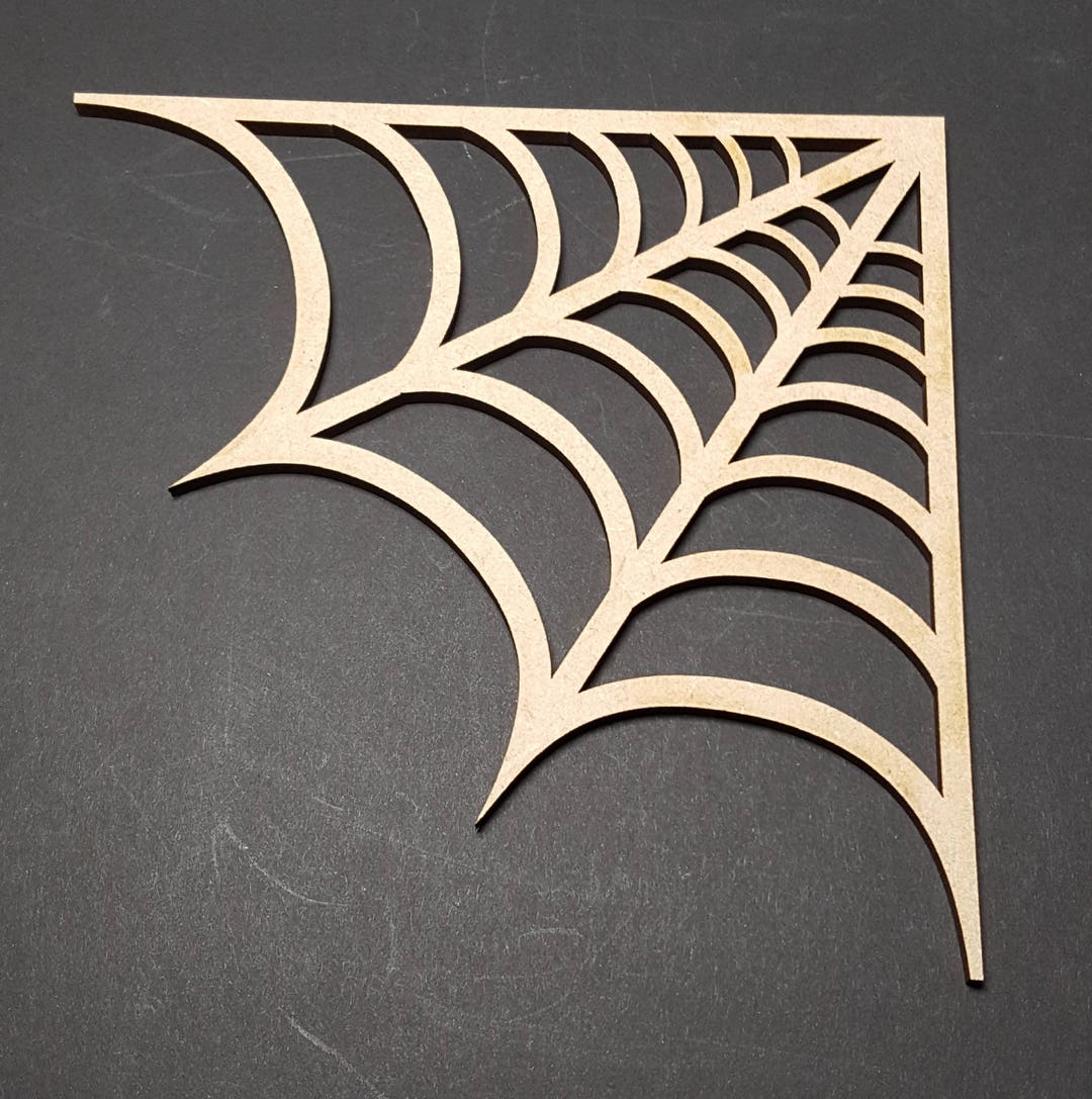 Spiders Web MDF Wall Art Window Decoration Craft Shape Halloween Party ...