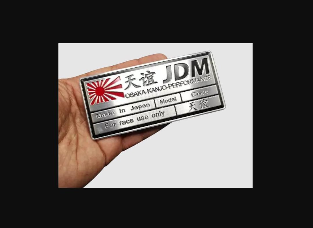 Honda Civic Emblem METAL Kanjo Zoku Jdm Fd2r Fk8 Fc Fd Fe Ef Eg Ek ...