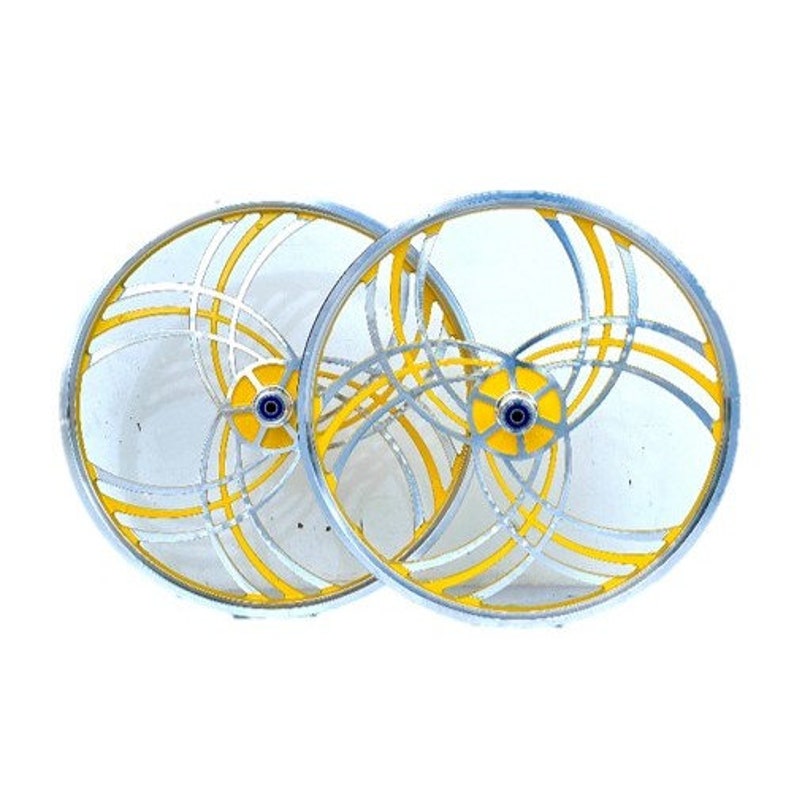 Pair of 20" Bicycle Mag Wheels Set 6 Spoke Yellow for GT Dyno HARO ...