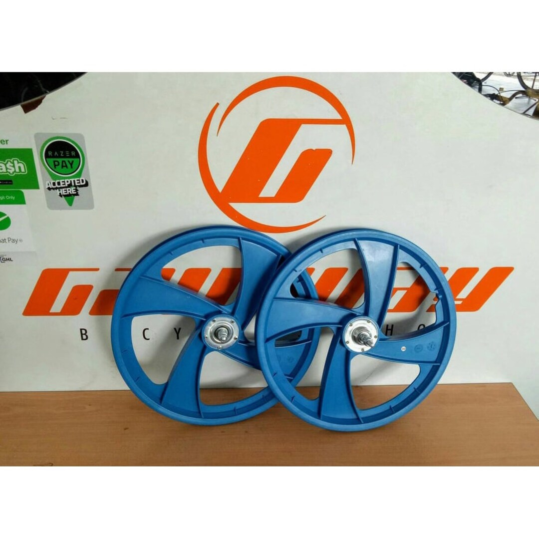 BMX Bicycle 20" PVC Sport Rim ( Blue ) 4 SPOKES Wheelset Expedite ...