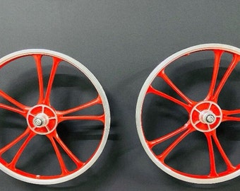 BMX Bicycle 20 ALLOY Sport Rim RED Complete Wheelset Expedite Shipping ...