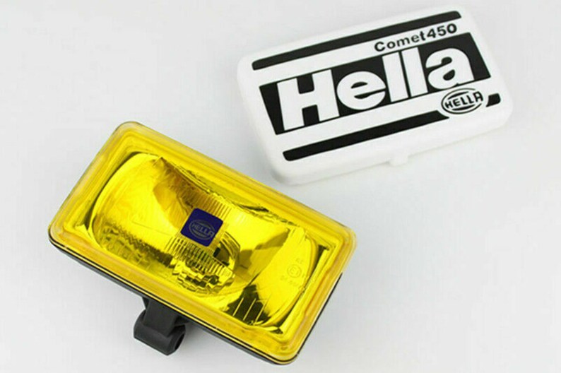 Set 2 Units HELLA Comet 450 Yellow Lens H3 12V Driving Fog Light Lamp ...