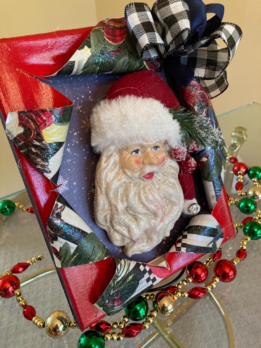 Santa Busted Canvas - Etsy