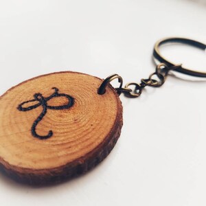 Initial Keyring, Log Slice, Rustic Wedding Favours , Rustic Bridal ...