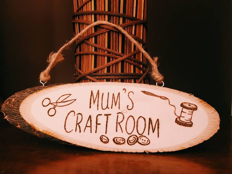 Craft room signs Wooden sign door plaque address sign | Etsy