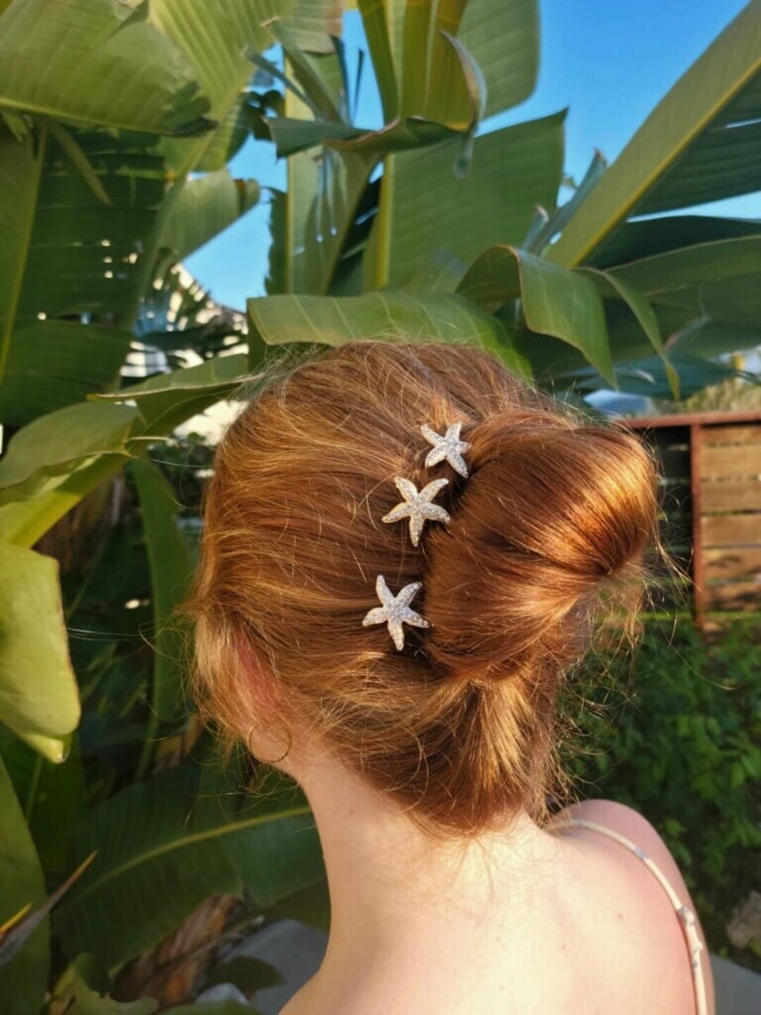 Bridesmaid Gift for Her Bridal Hair Pin Crystal Star Fish Hair Pin Hair ...