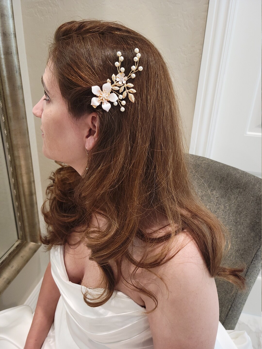 Bridal Hair Clip Pearl Crystal Flower Wedding Hair Piece Hair Jewelry ...