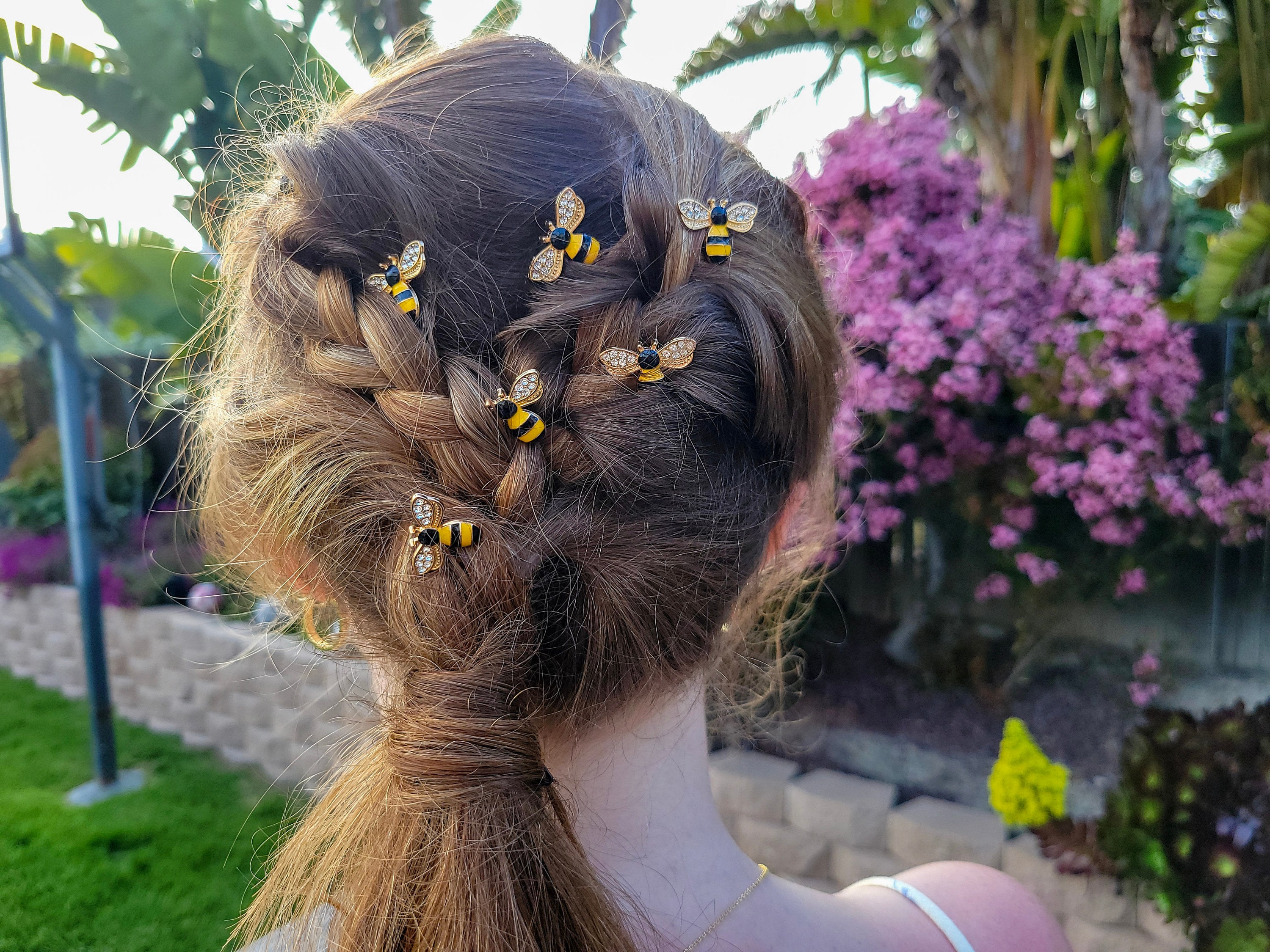 Crystal Enamel Bee Hair Pins, Gold Wedding Hair Accessory - Etsy