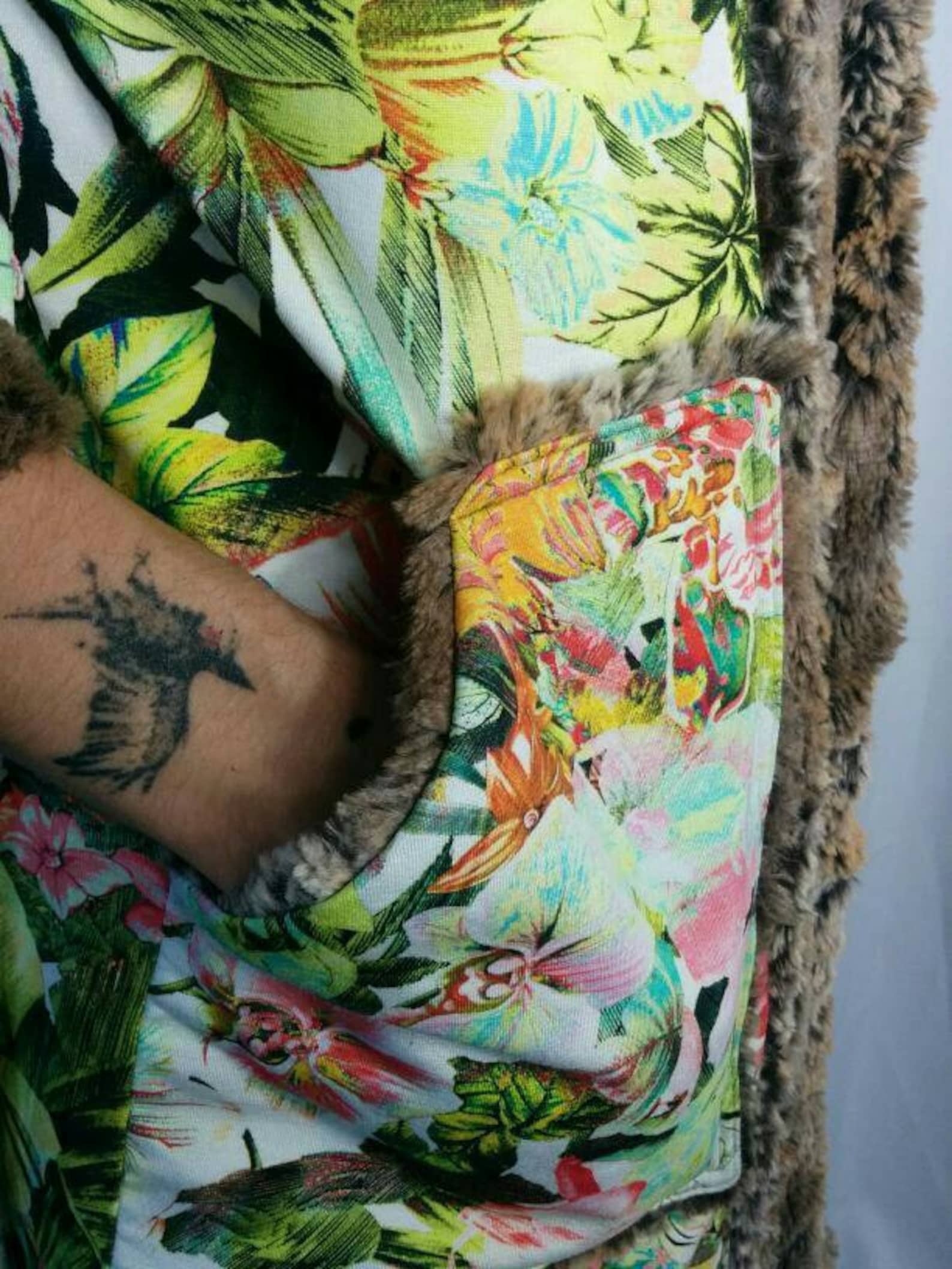 Aloha Pimp Coat/faux Fur Pockets/unisex Fashion/long Bomber - Etsy