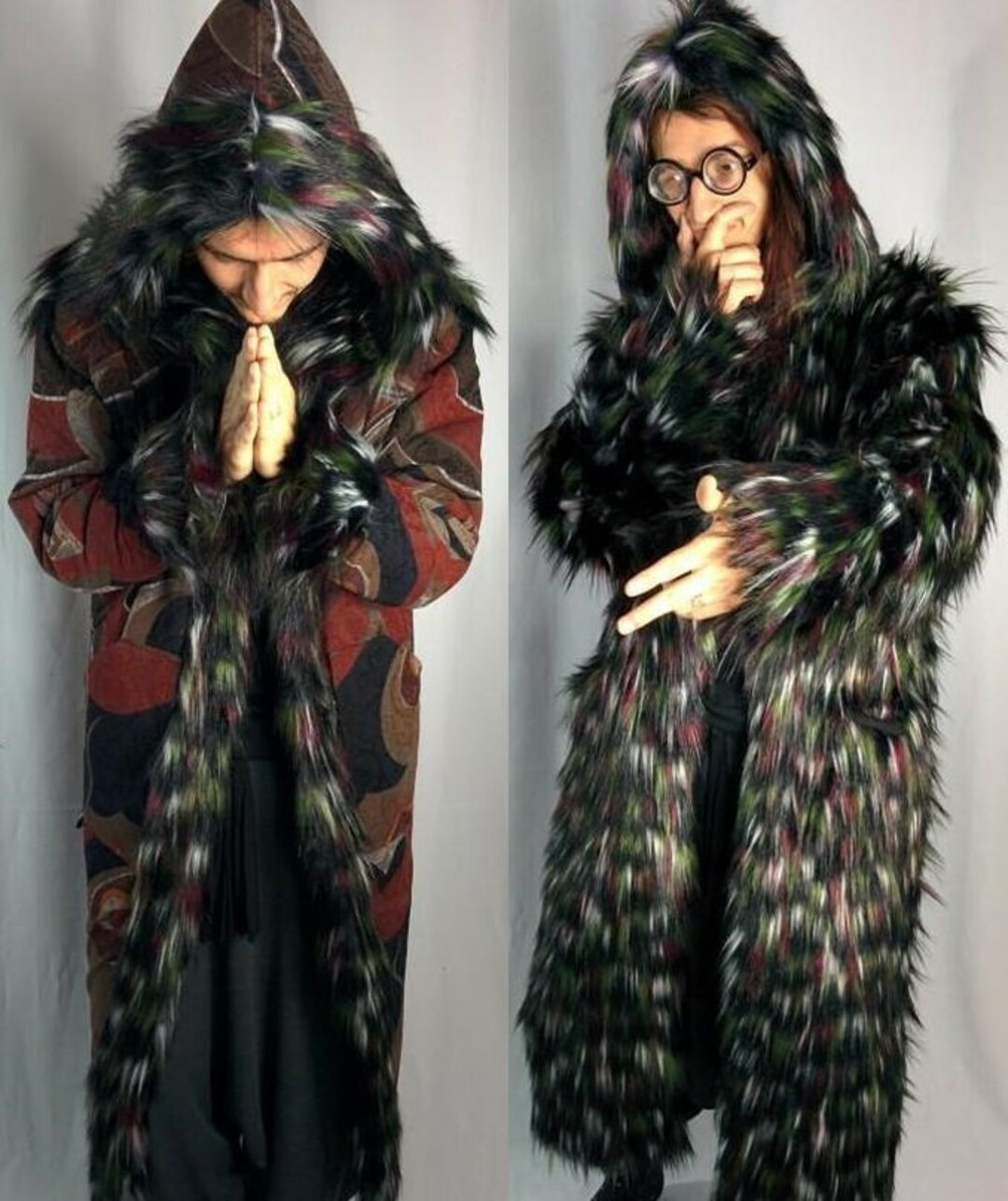 Magician Reversible Faux Fur Coat/winter Pimp Jacket/music Festival ...