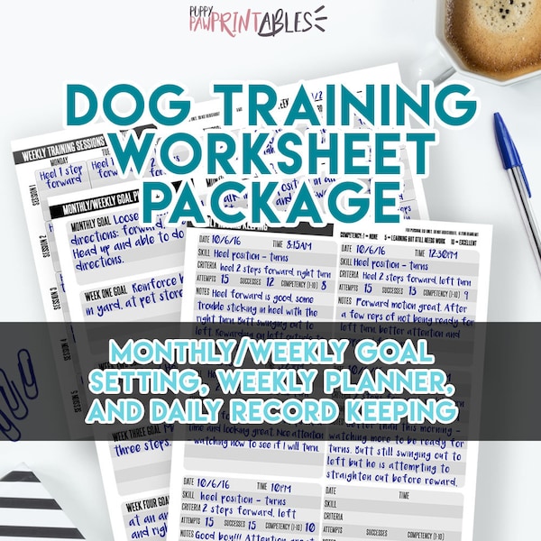 Printable Planner Dog Training Weekly Training Planner and Tracking ...