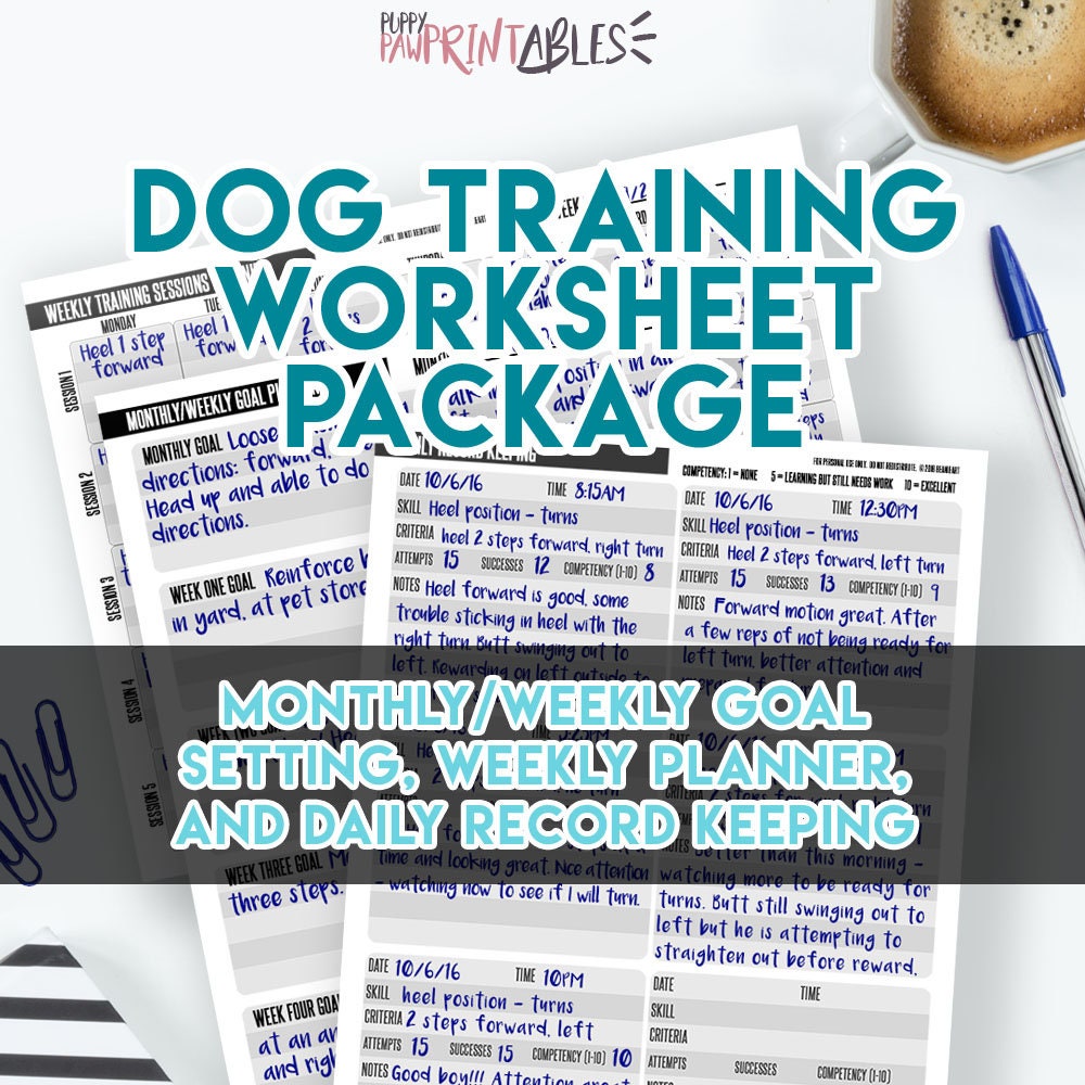 Printable Dog Training Planner and Record Keeping Set: Monthly, Daily ...