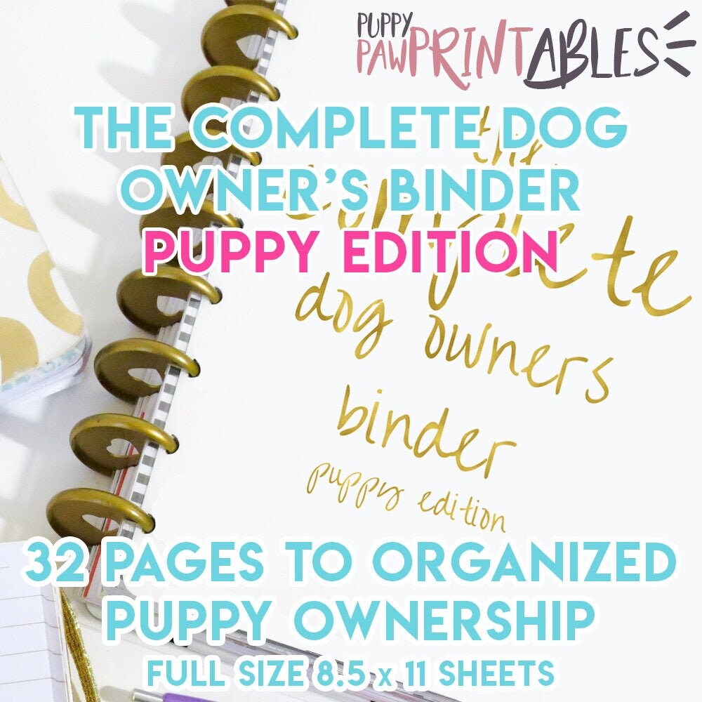 Complete Dog Owner Puppy Edition Printable Planner Binder Pet | Etsy