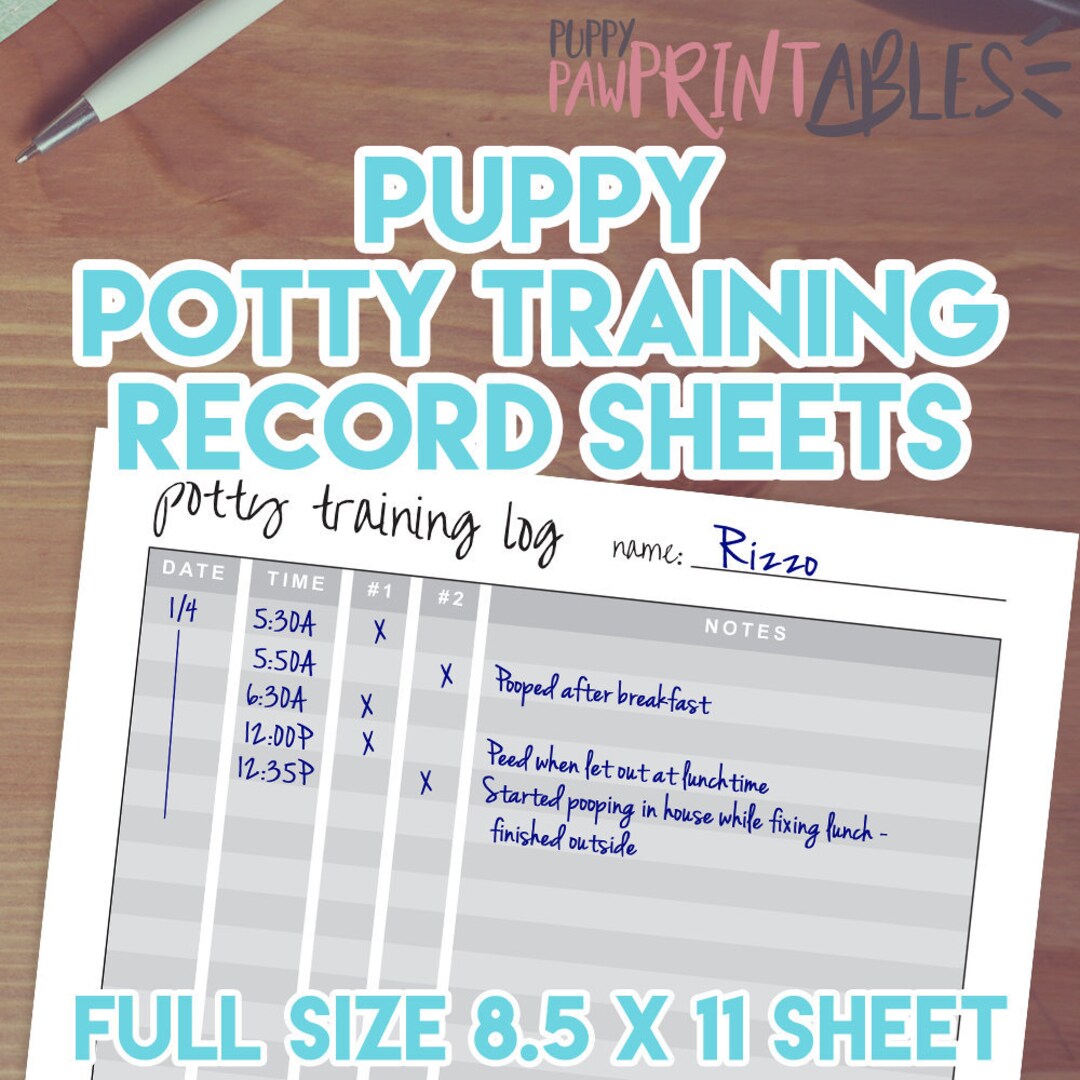 Printable Puppy Potty Training Record Instant Download - Etsy