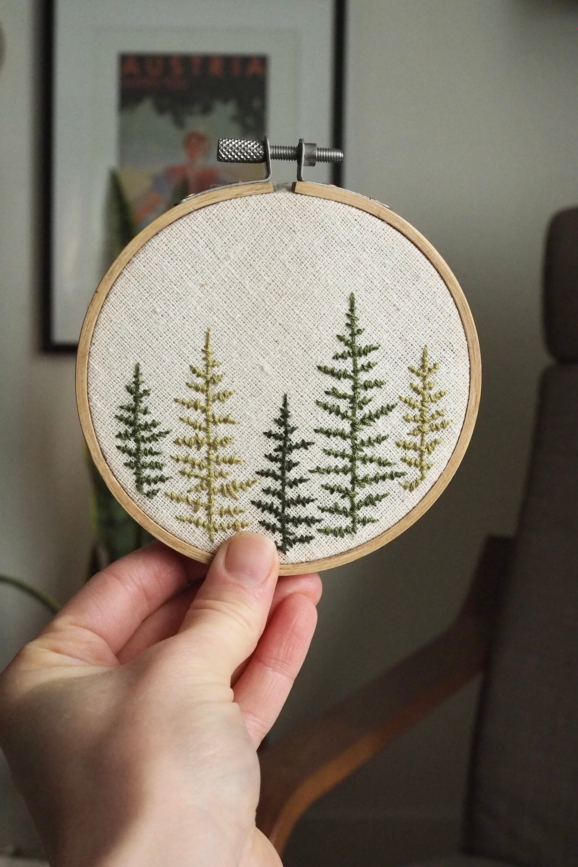 Embroidery Landscape: Forest Hike, 4” Diameter - Etsy Canada