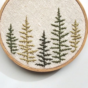 Embroidery Landscape: Forest Hike, 4” Diameter - Etsy Canada