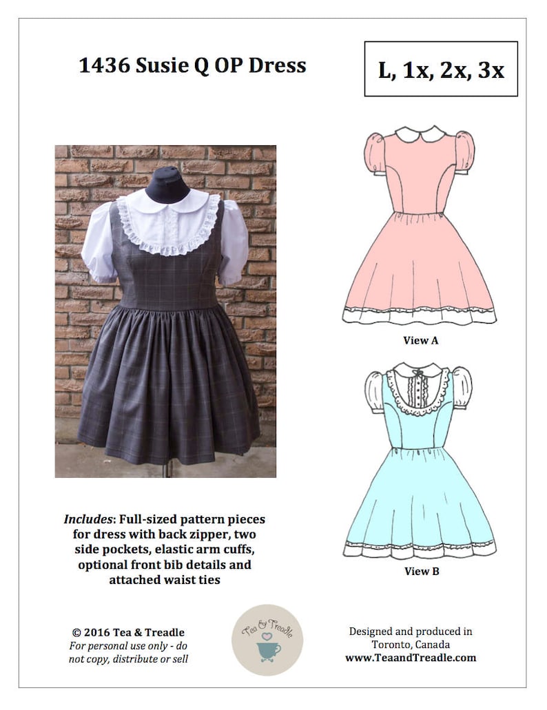 PDF L-3X Lolita Sewing Pattern: #1436 Susie Q OP - Etsy