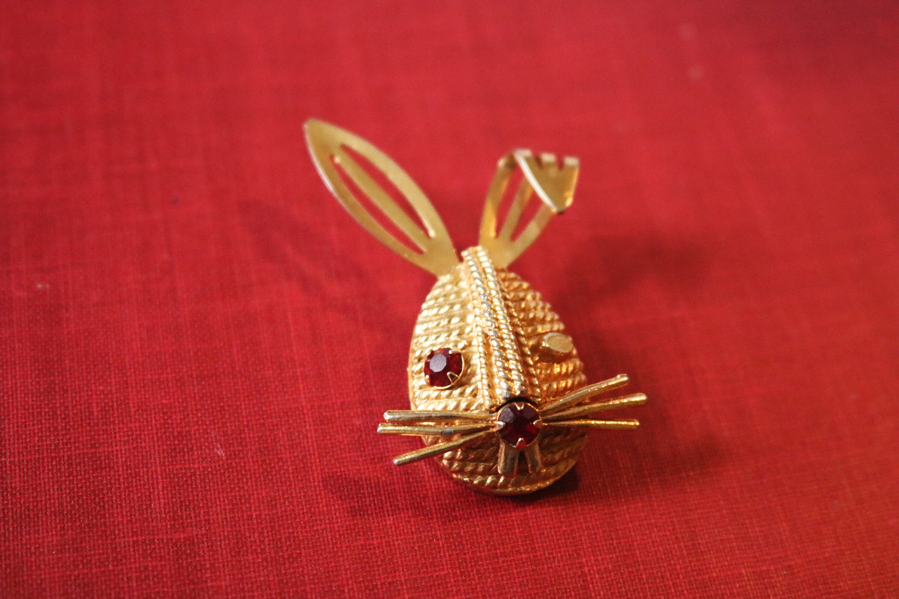 Vintage texturado tono oro conejo conejo pin brooch con - Etsy España