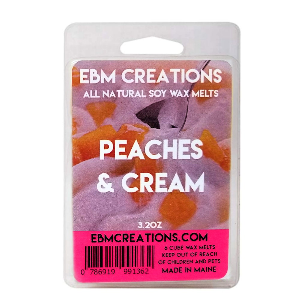 EBM Creations Peaches & Cream Scented All Natural Soy Wax Melts 6 Cube ...
