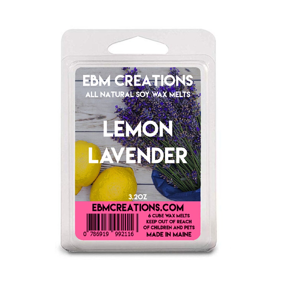 EBM Creations Lemon Lavender Scented All Natural Soy Wax Melts 6 Cube ...