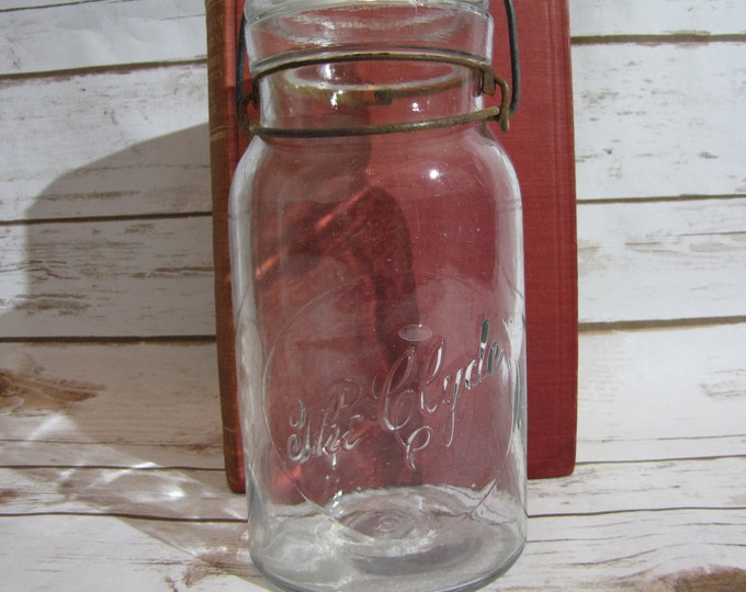 The Clyde Mason Jar ~ Clyde Glass Works Vintage Canning Jar~ Clyde NY ...