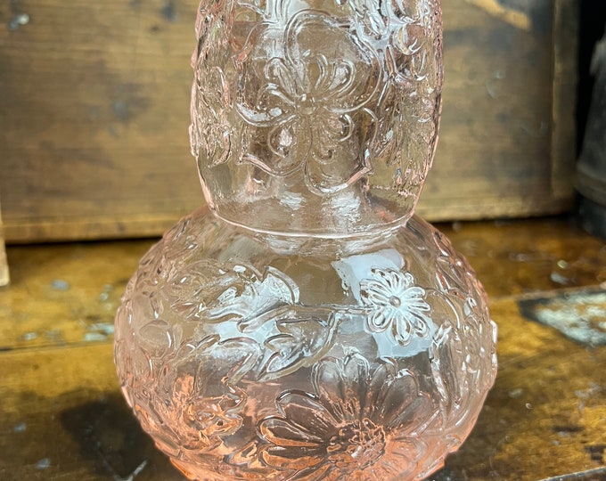 Pink Depression Glass Pitcher With Tumbler Bedside Tumble up Water ...