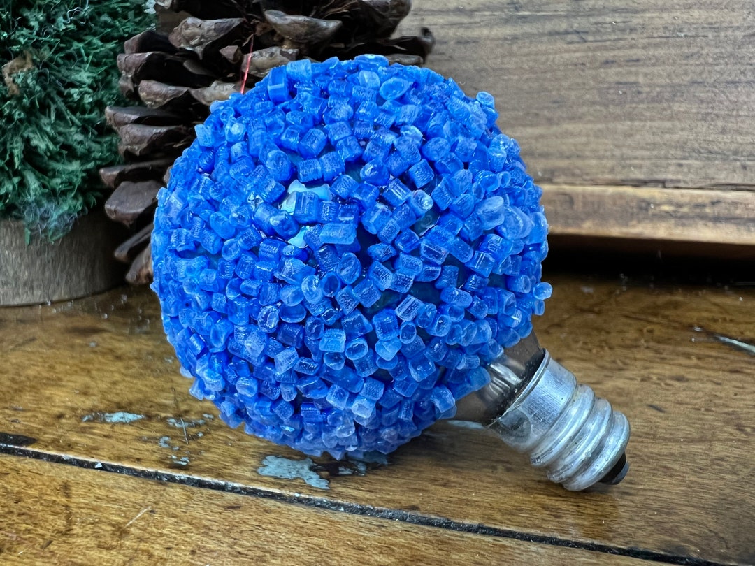 Vintage GE Lighted ICE Bulb Royal BLUE Frosted Sugar Snowball - Etsy