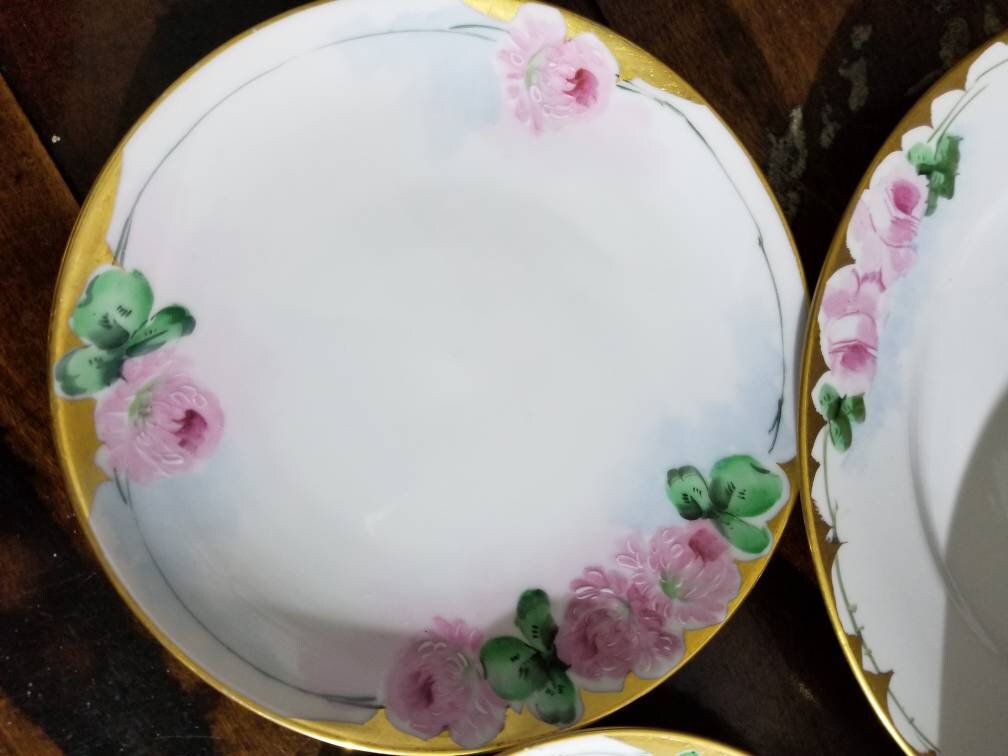 Vintage NORITAKE NIPPON Porcelain Floral Tea Cup W Saucer&two Plates ...