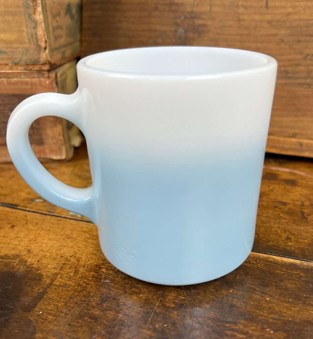 Hazel Atlas Blue Ombre Fade Milk Glass Mug Vintage Milk Glass Blue ...