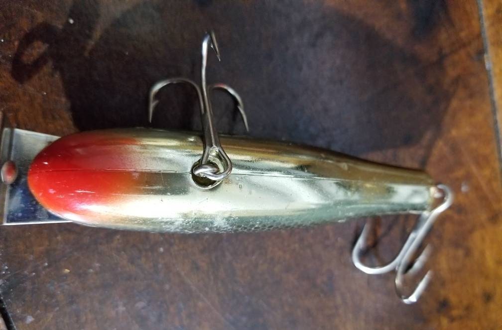Vintage HERTER'S MINNOW Black Silver Finish Yellow Eyes | Etsy