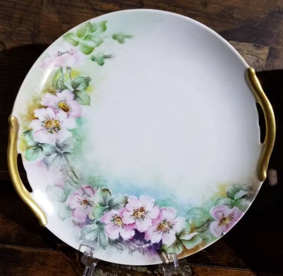 Vintage JAPAN Porcelain Floral Cake Plate or Charger Plate - Etsy