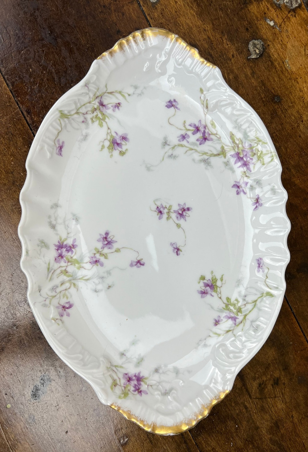 Vintage THEODORE HAVILAND Limoges France Oval Serving Platter| Purple ...