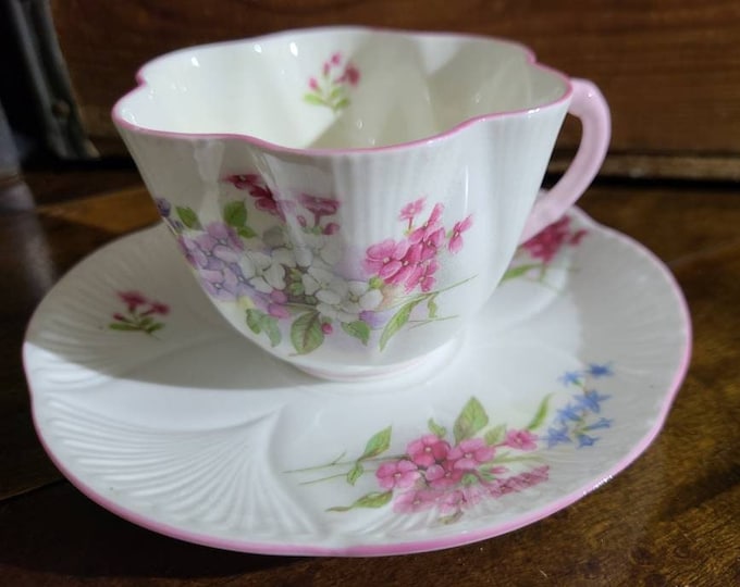 Vintage SHELLEY Stocks Floral Teacup & Saucer Fine Bone China - Etsy