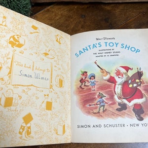 Vintage Santa's Toy Shop~ Walt Disney ~ A Little Golden Book~ Blue ...