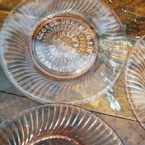 Vintage PINK DEPRESSION Plates~george Urban Liberty Flour Milling ...