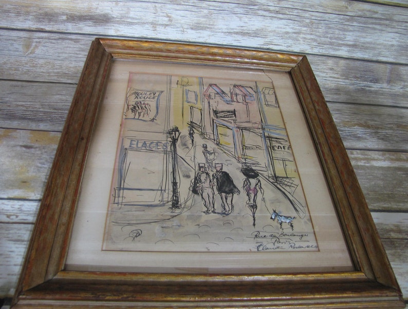 Vintage Framed Signed Original Claude Rodewald Rue De | Etsy
