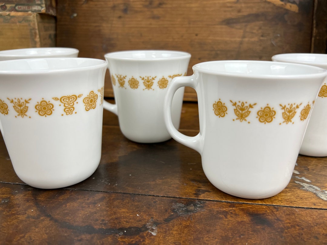 Pyrex Corning Butterfly Gold Coffee Mug| Corelle Butterfly Gold Mug Set ...