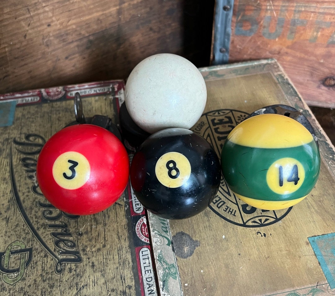 Vintage Pool Balls| Individual Replacement Pool Ball| Rustic Billiard ...