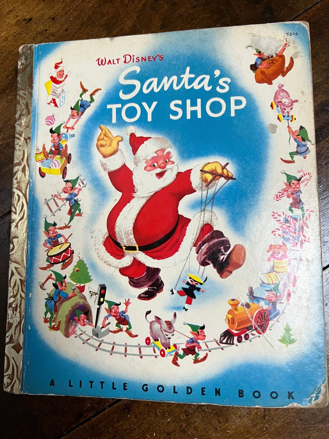 Vintage Santa's Toy Shop~ Walt Disney ~ A Little Golden Book~ Blue ...