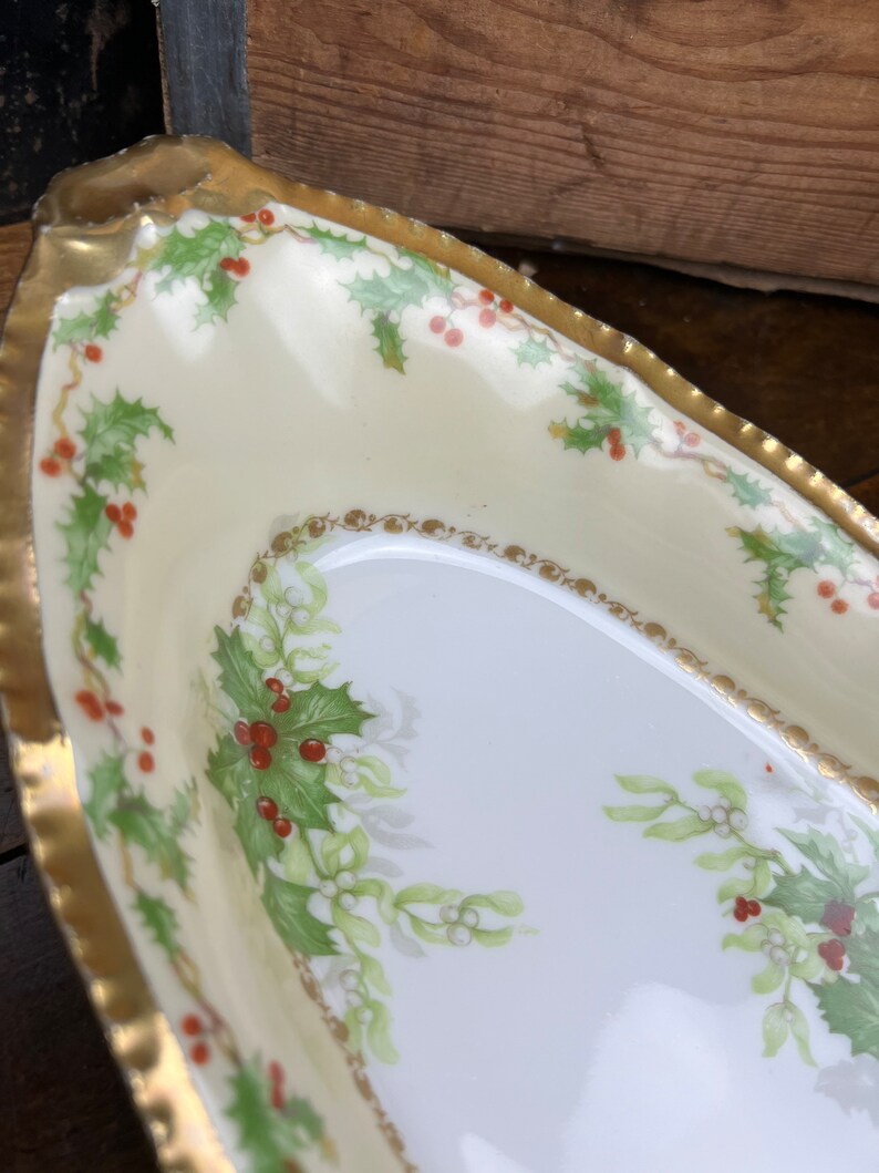 Vintage LS & S Limoges France Holly Pattern Celery Dish Gold - Etsy