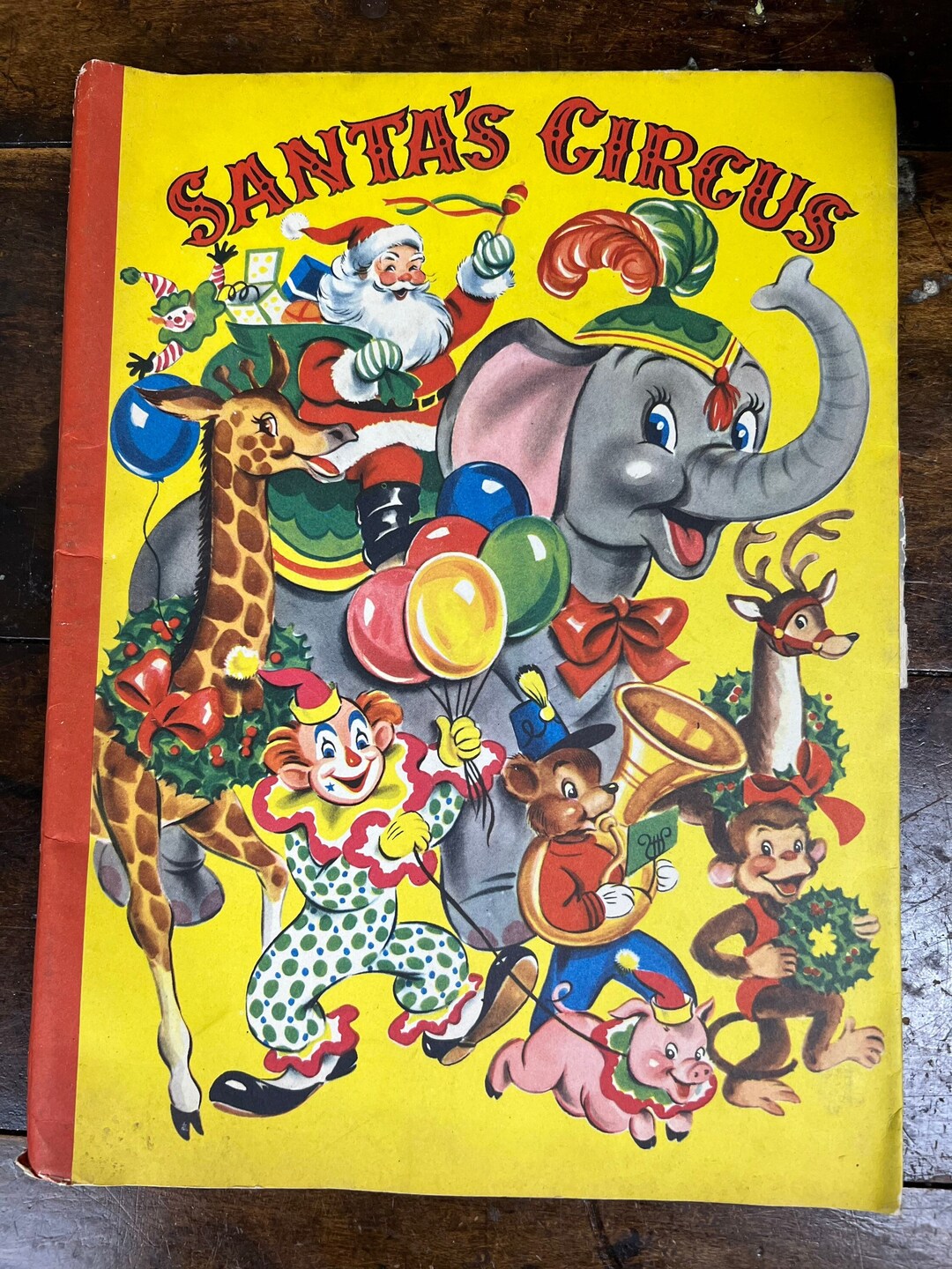 Vintage Santa's Circus 1952 Pop-up Activity Book Bunny Moving Eyes Felt ...